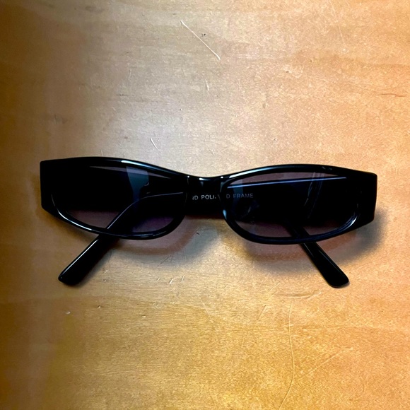 Accessories | Vintage Slim Black Rectangle Sunglasses | Poshmark